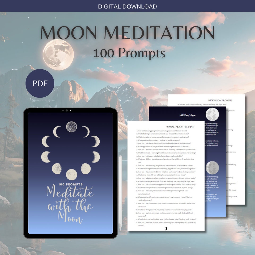 Moon Meditation Prompts: Self-reflection Journaling (printable PDF) - Etsy