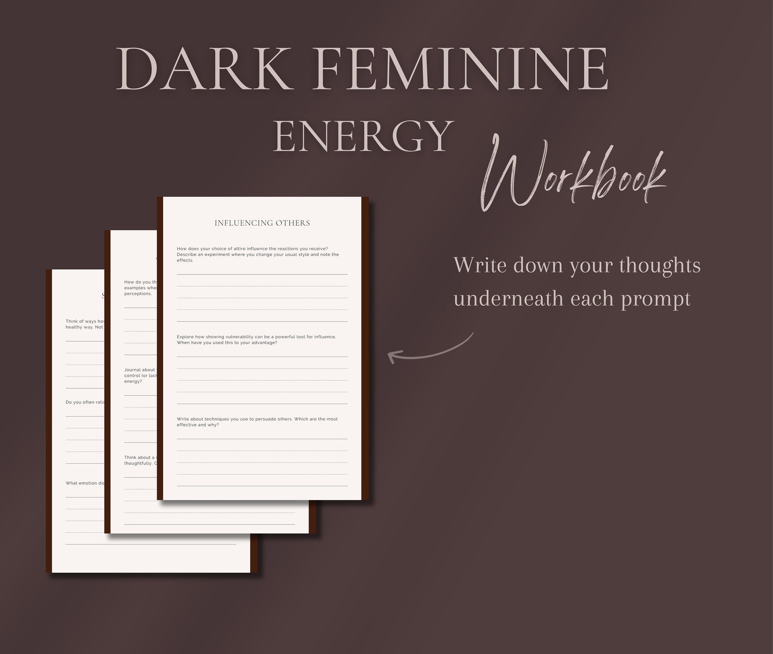 Dark Feminine Energy Workbook | Journaling Prompts for Empowerment ...