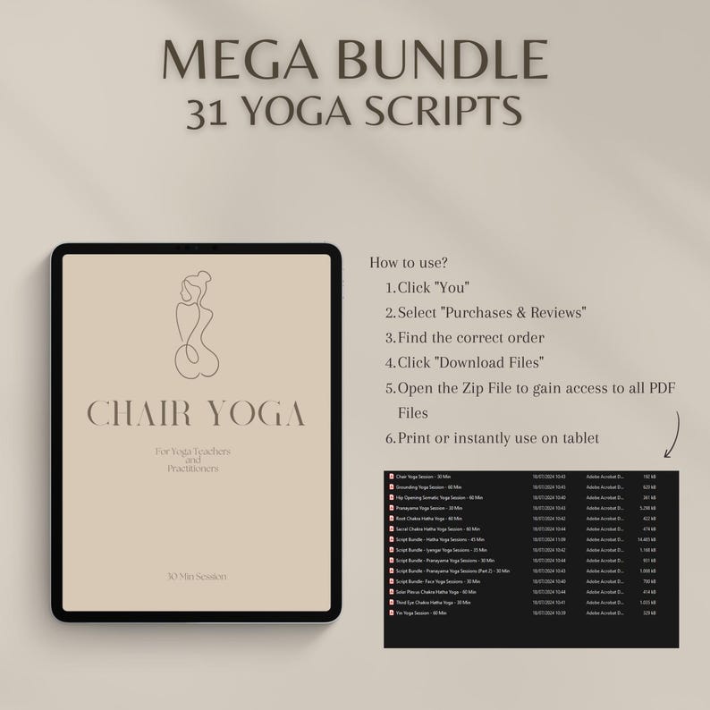 Yoga Script Bundle With 30+ Ready-to-use Yoga Sessions | Guided ...