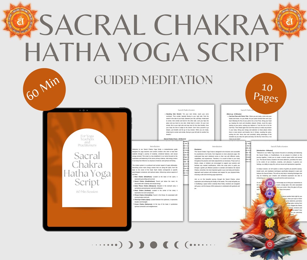 Sacral Chakra Yoga Script Hatha Yoga Sequence 60 Min Yoga Session ...
