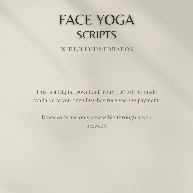 5 Face Yoga Scripts for Yoga Teachers and Practitioners, Digital Printables for Anti Aging and ...