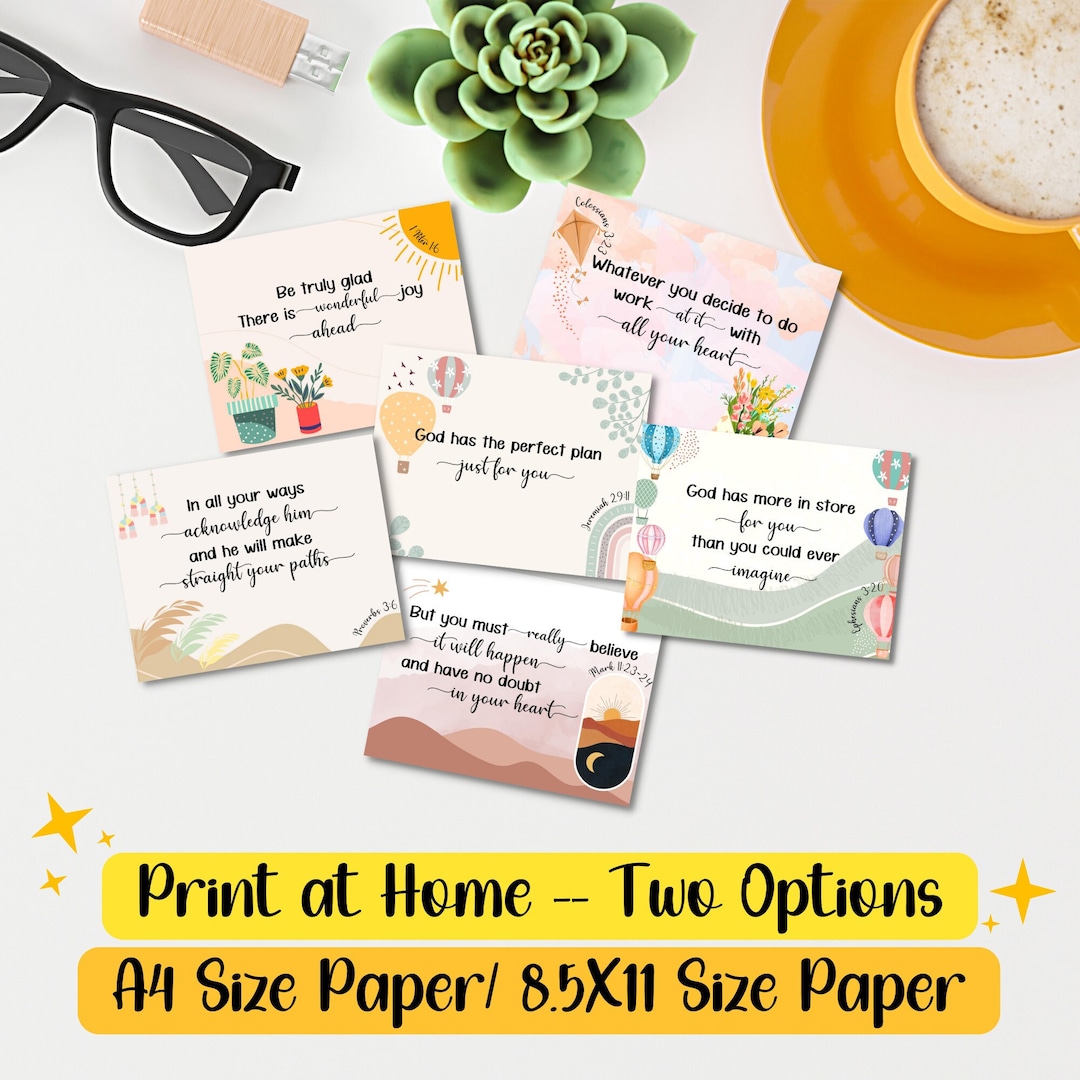 Printable Bible Scripture Cards, New Beginnings, Graduation, New Job ...