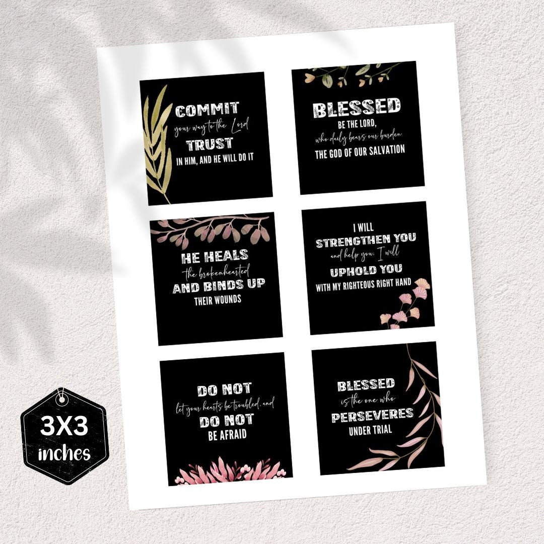 Printable Bible Based Affirmation Deck Mindfulness Cards for Stress ...