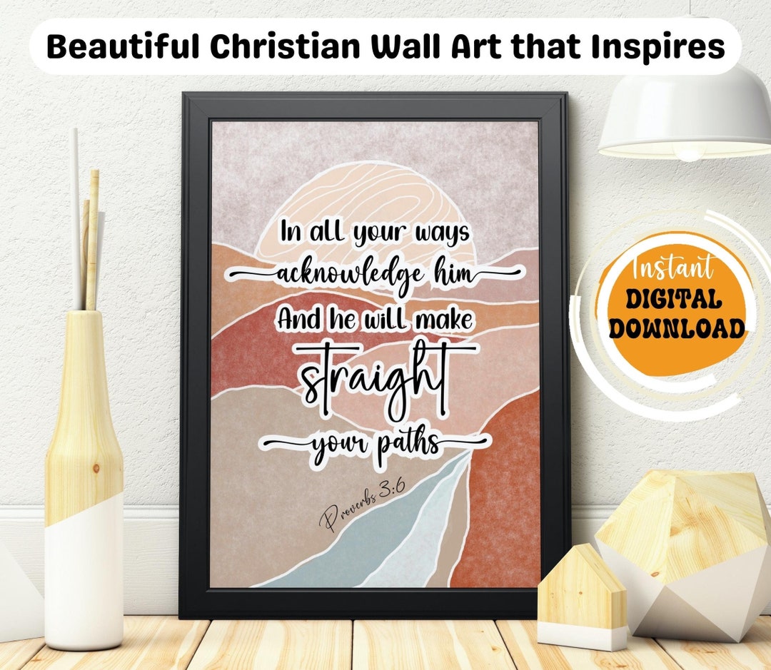 Printable Boho Christian Wall Art for Home and Office Décor. Religious ...