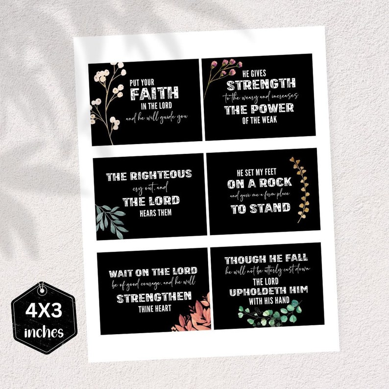 Printable Bible Based Affirmation Deck Mindfulness Cards for Stress ...