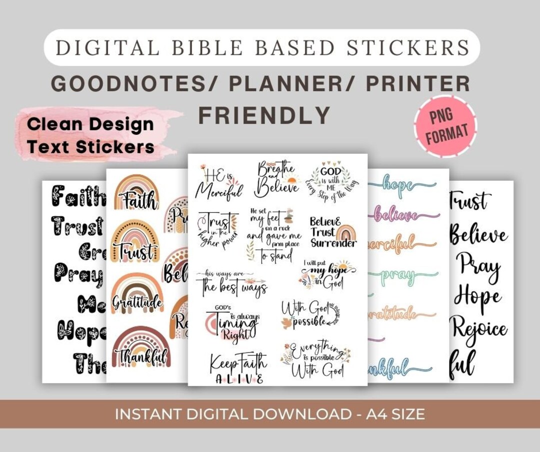 Bible Based Digital Text Stickers to Affirm Your Faith| for Goodnotes ...