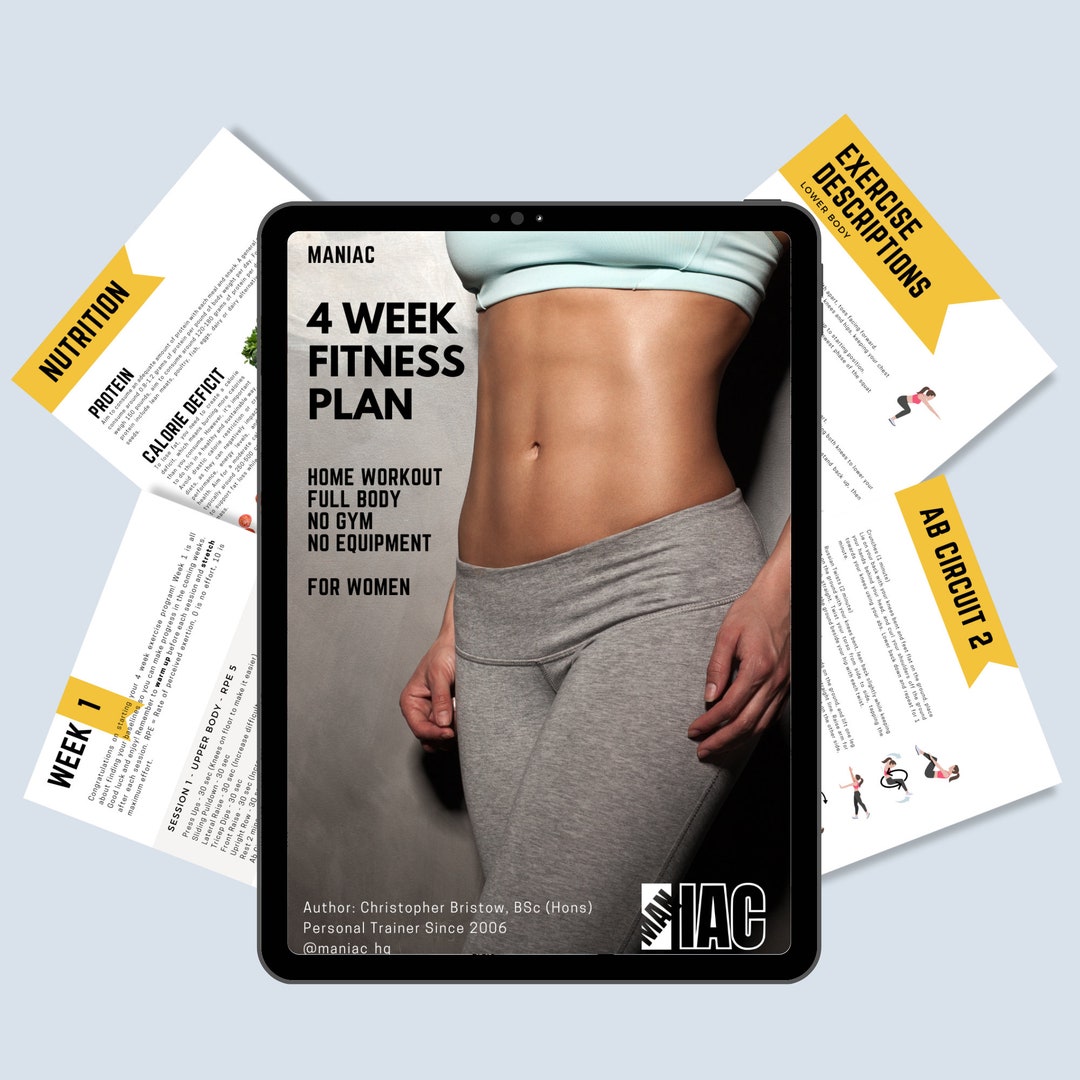 4 Week Exercise Workout Program for Women - 17 Pages - Etsy