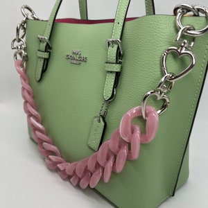 Chunky Purse Strap - Bag Chain - PINK Handbag Chain W/ Heart Clasps - Etsy