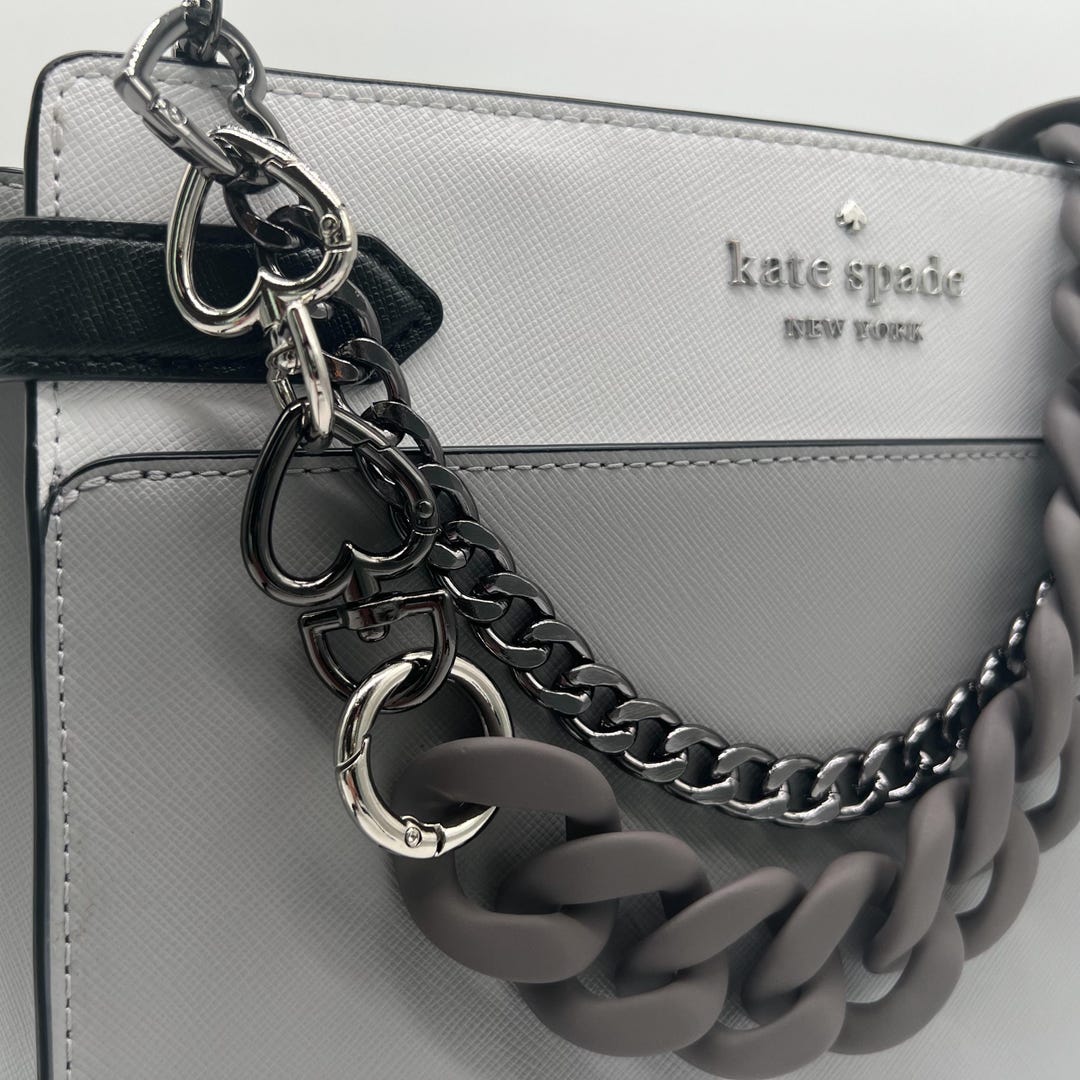 Chunky Purse Strap - Novelty Bag Chain - Gray & Gunmetal Handbag Chain ...
