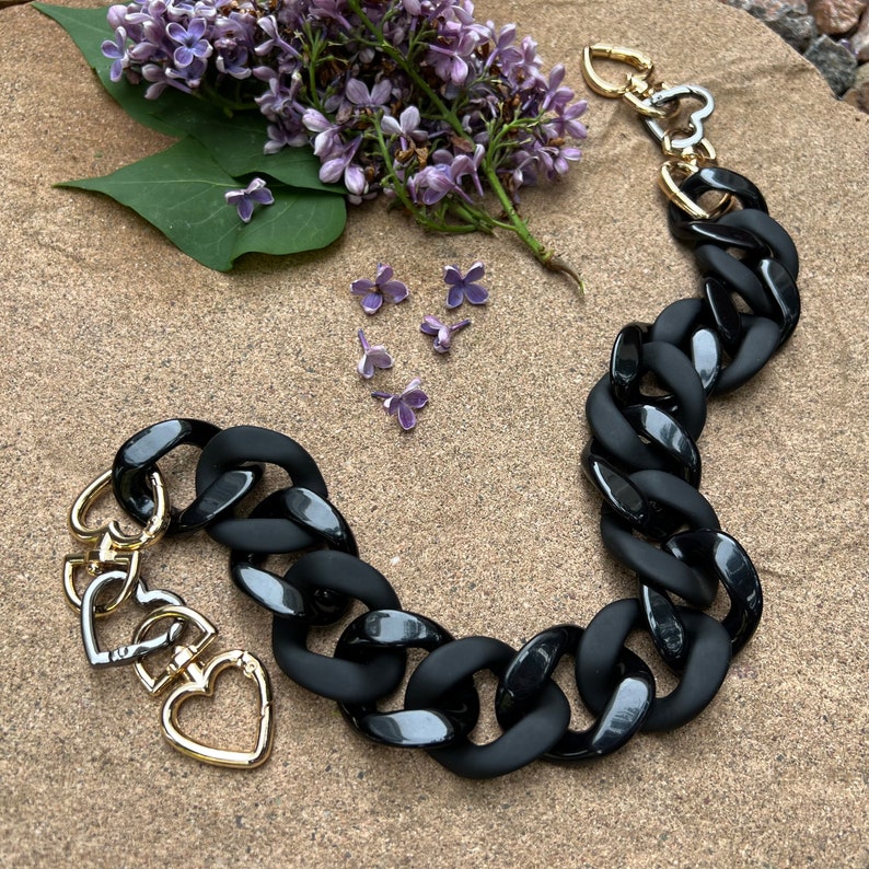 Chunky Resin Purse Strap: Black Bag Chain - Etsy