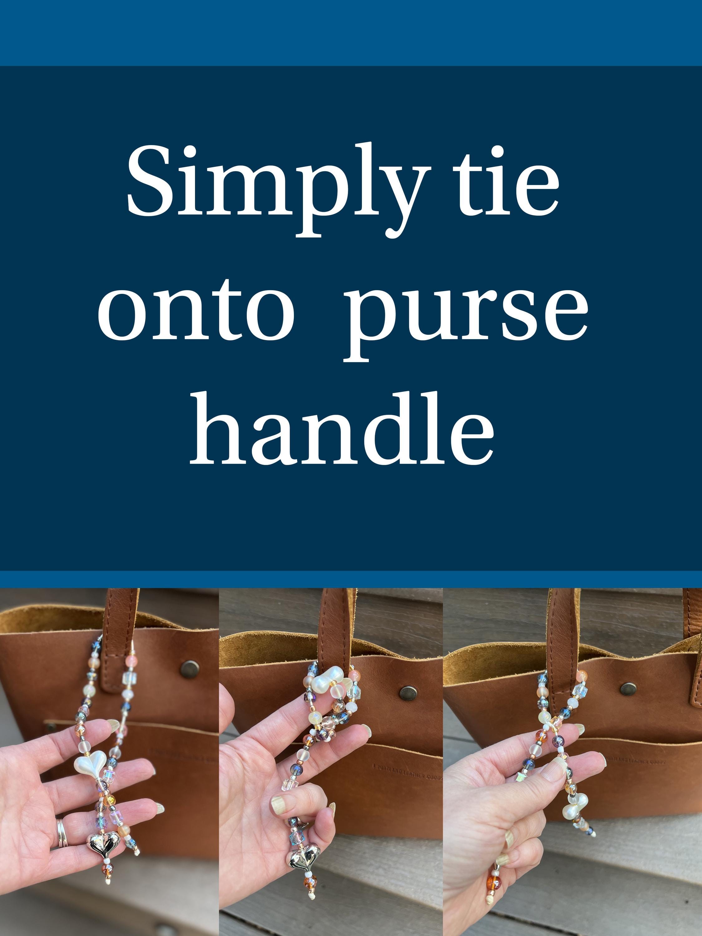 Beaded Purse Charm: Fire and Ice Stone & Glass Bag Accessory - Etsy