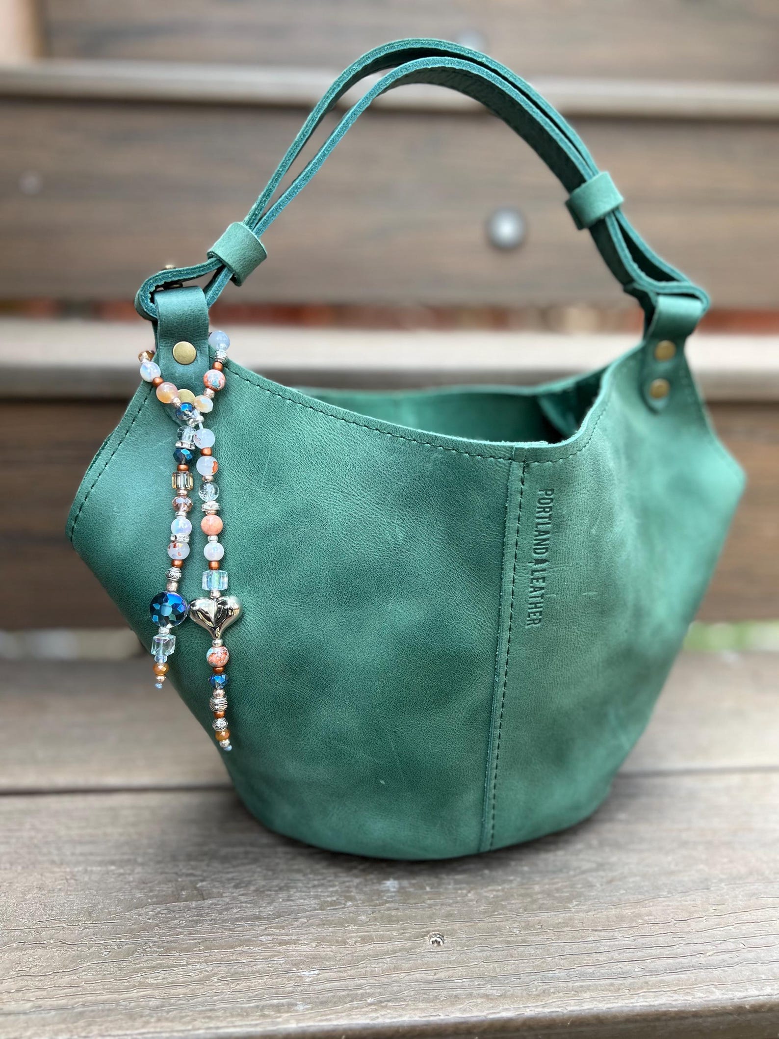 Beaded Purse Charm: Fire and Ice Stone & Glass Bag Accessory - Etsy