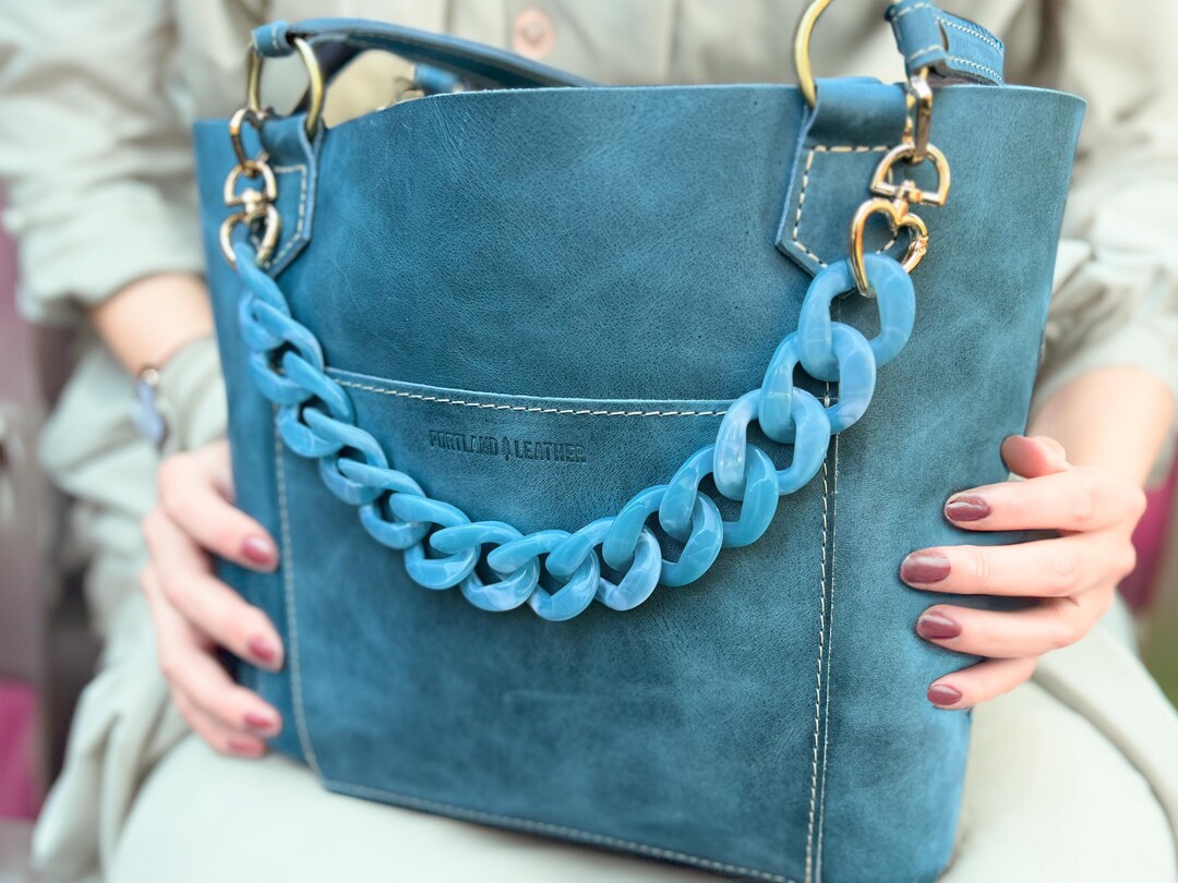 Chunky Purse Chain - Bag Strap - Blue Handbag Chain W/ Heart Clasps - Etsy