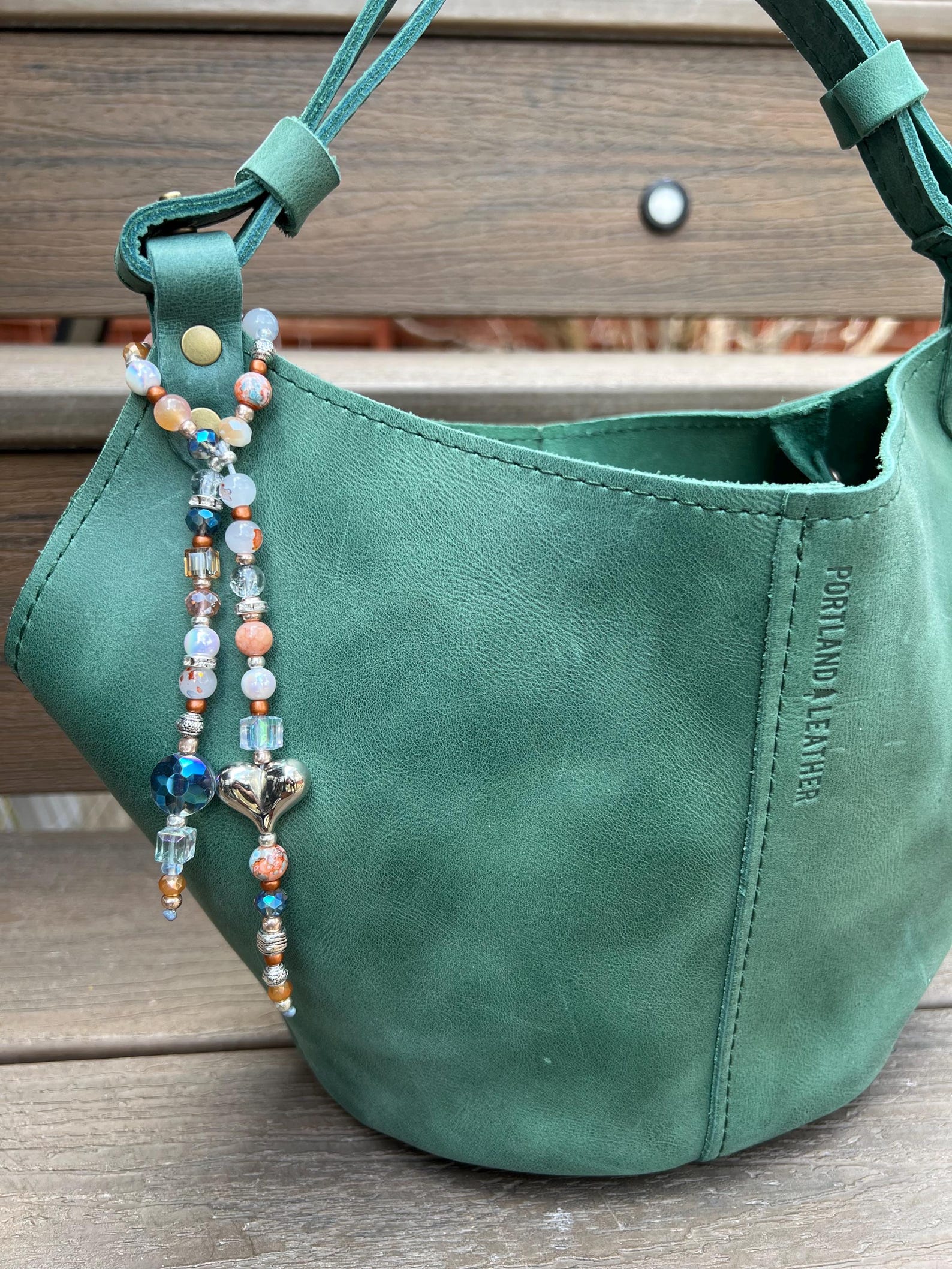 Beaded Purse Charm: Fire and Ice Stone & Glass Bag Accessory - Etsy