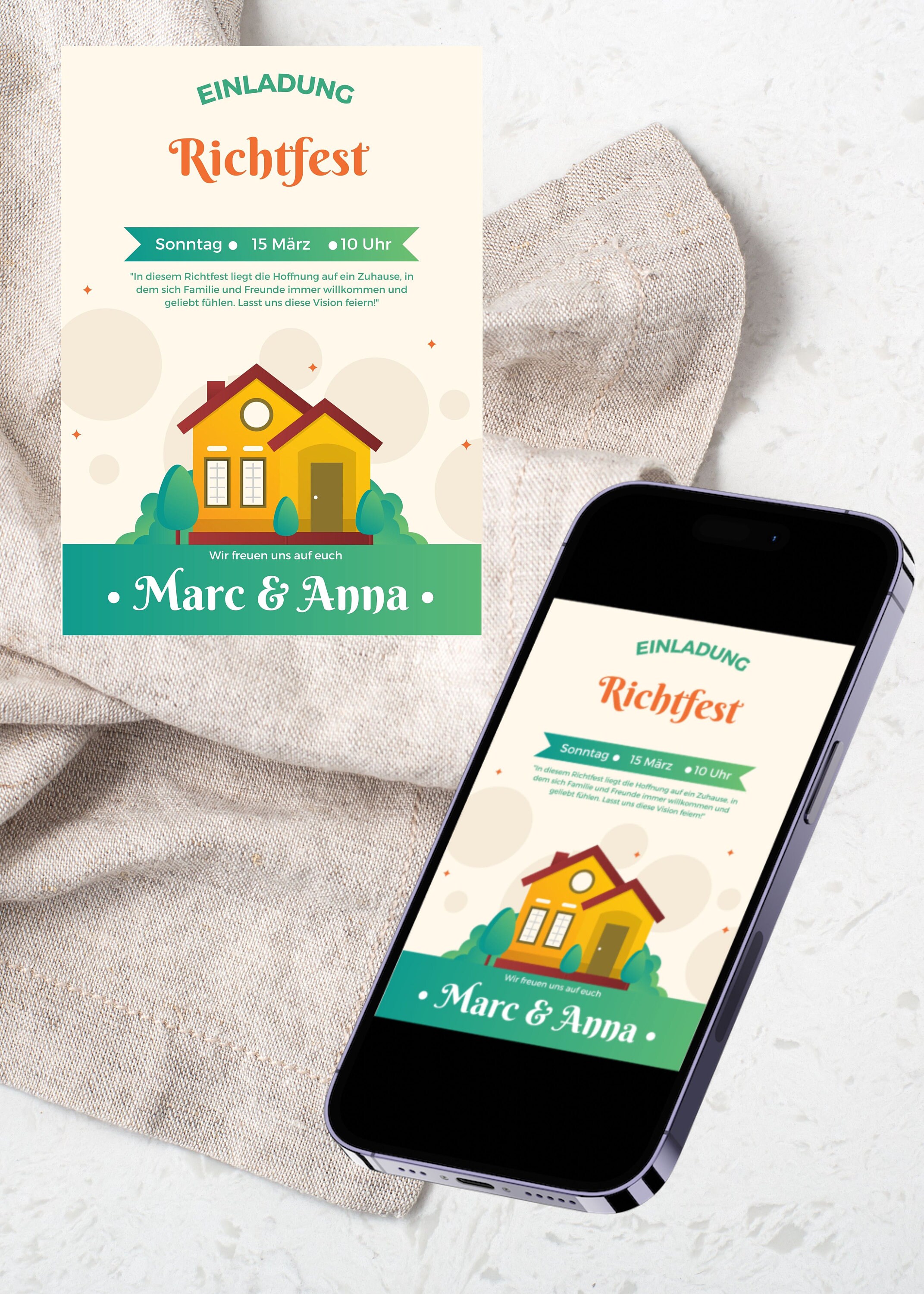 Digital Invitation Topping Out Ecard Topping Out Ceremony Etsy
