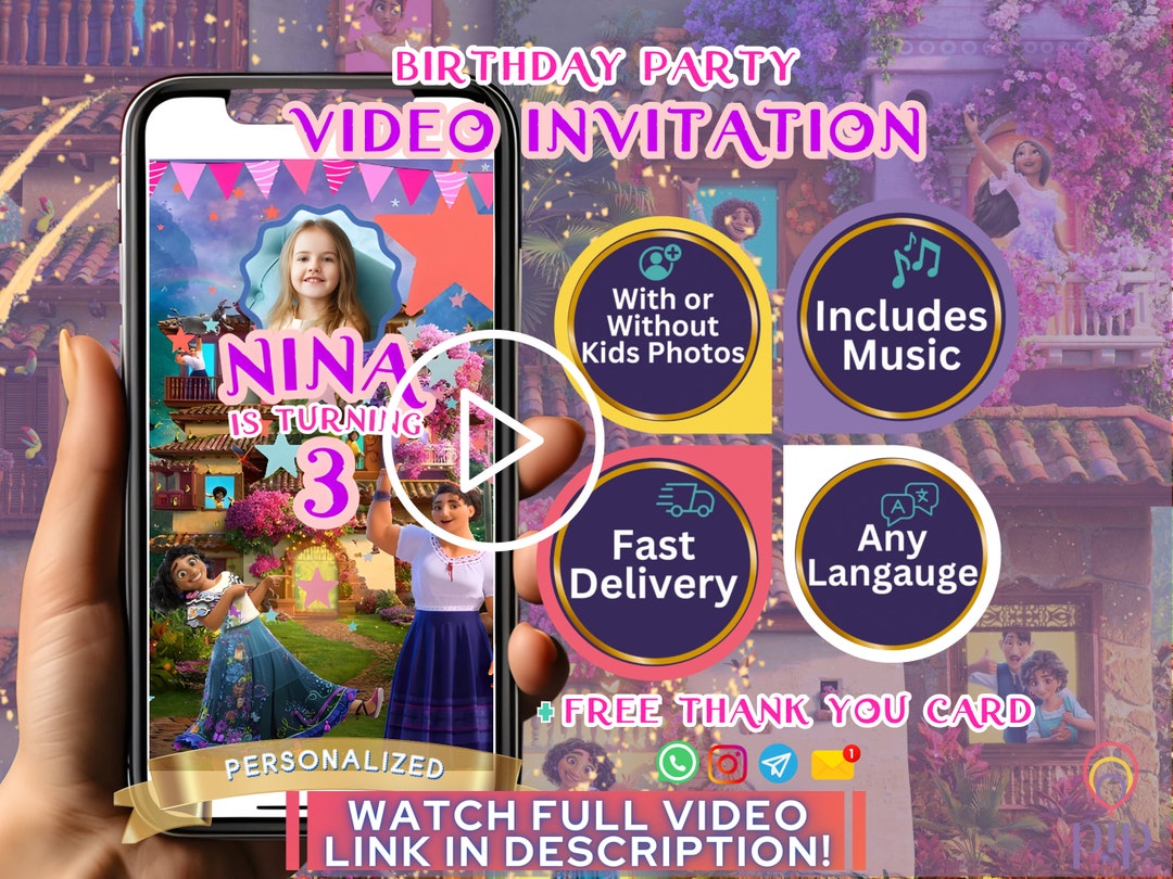 Encanto Invitation Template, Birthday Digital Video Invite, Bday Party ...