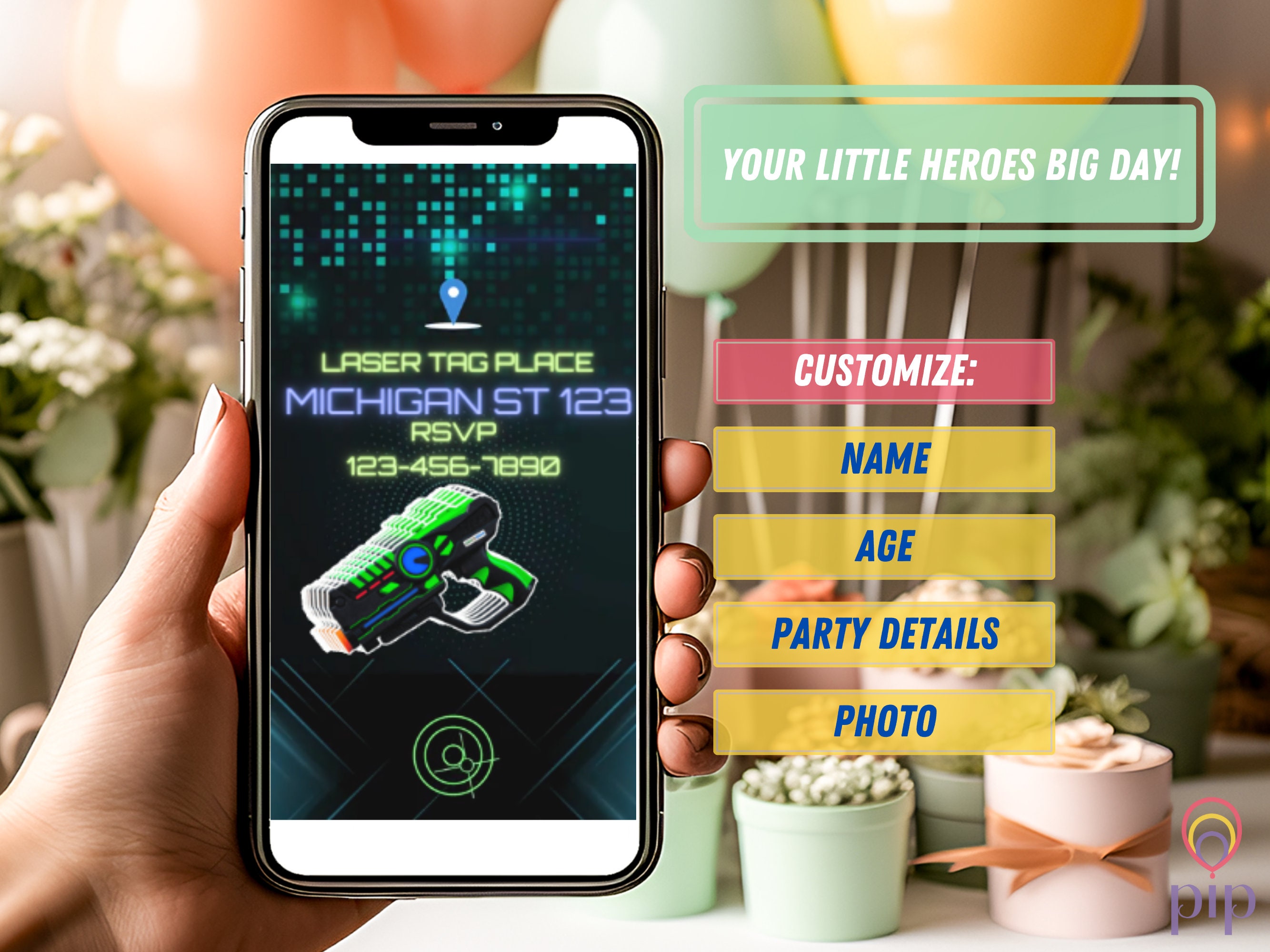 Laser Tag Birthday Invitation, Animated Video Invite, Bday Party ...