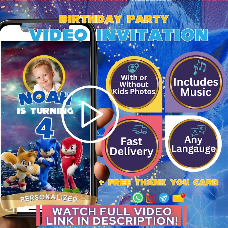 Sonic Invitations - Etsy