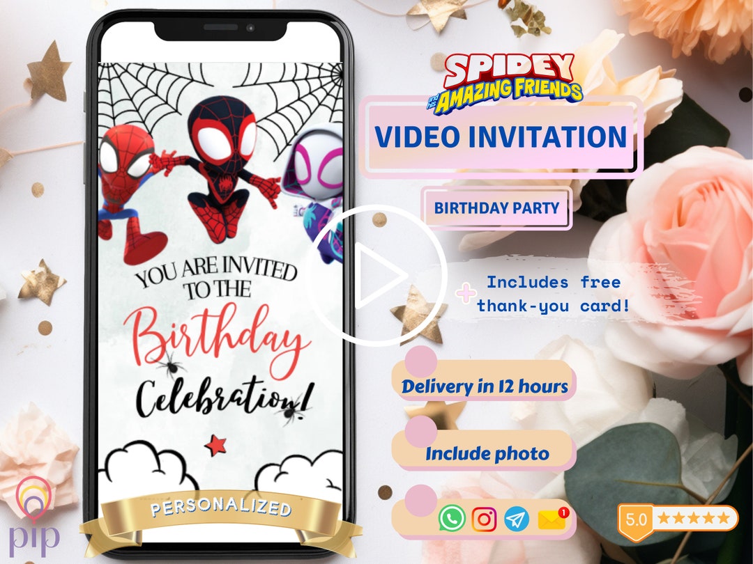 Spin Invitation, Spidey and His Amazing Friends Birthday Party Invite ...