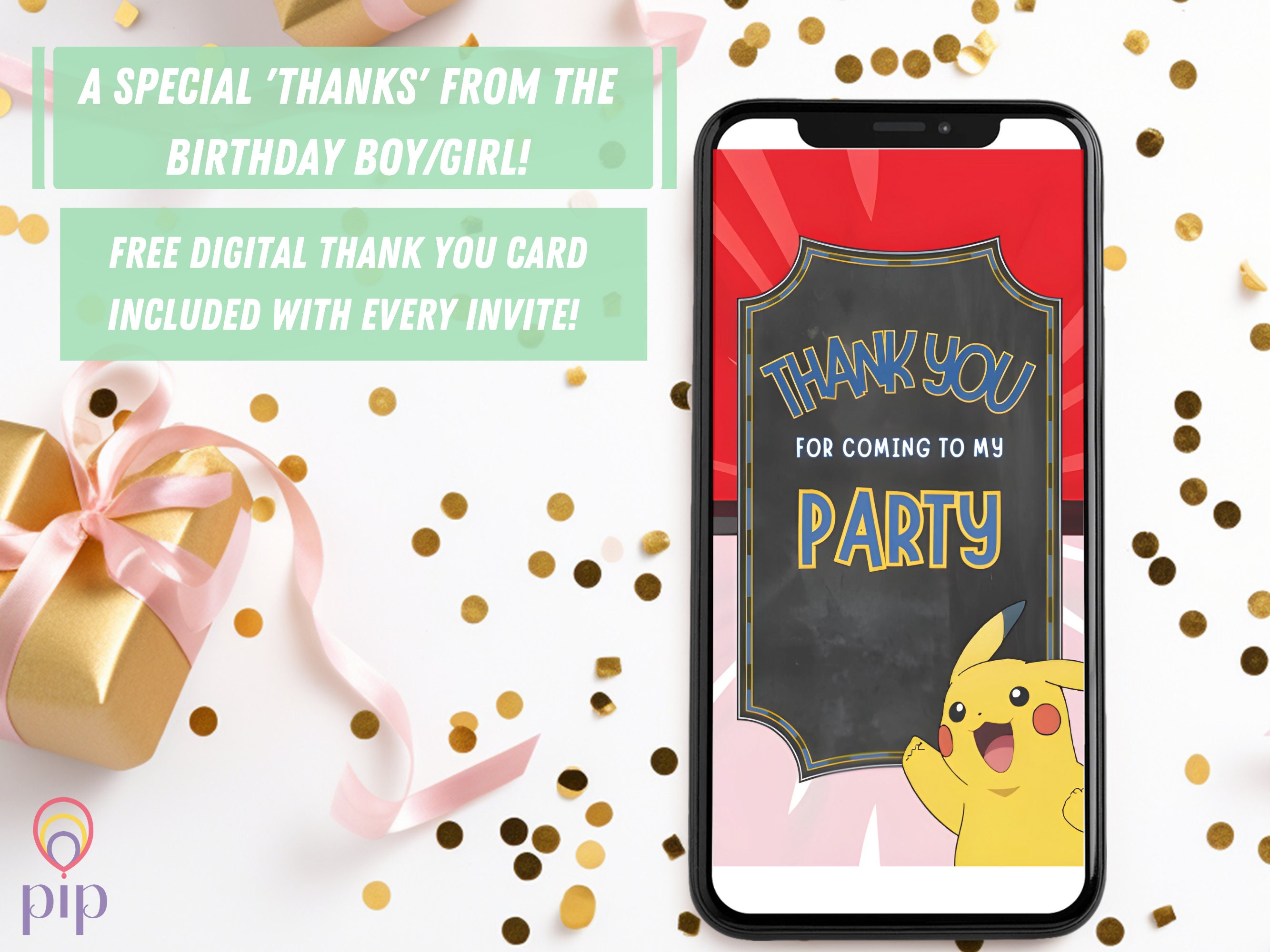 Pokemon Invitation Template, Pikachu Birthday Video Invite, Bday Party ...