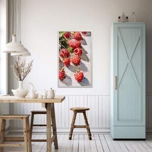 Raspberry Painting Digital Download Printable Kitchen Art Fruit Wall ...