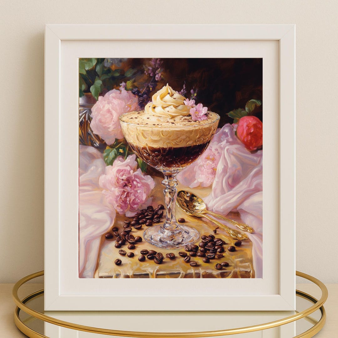 Espresso Martini Art Print, Baroque Cocktail Wall Art, Luxury Coffee ...