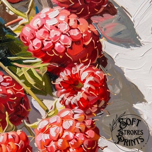 Raspberry Painting Digital Download Printable Kitchen Art Fruit Wall ...