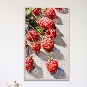Raspberry Painting Digital Download Printable Kitchen Art Fruit Wall ...