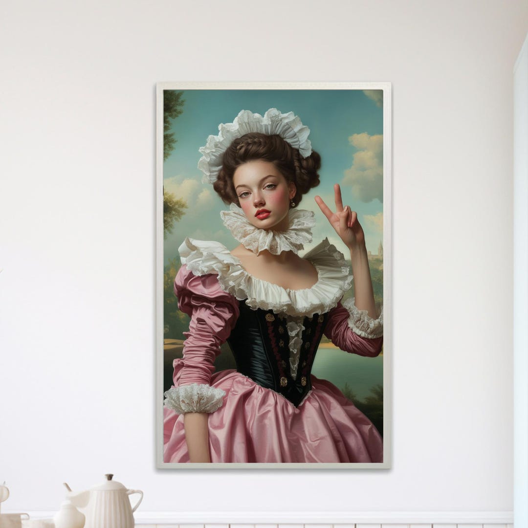 Funny Rococo Portrait Printable | Vintage Baroque Digital Art | Peace ...