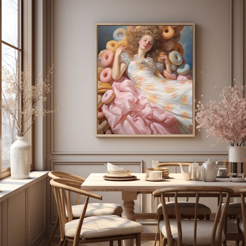Donut Paradise Portrait Donut Heaven Funny Altered Art Maximalist Wall ...