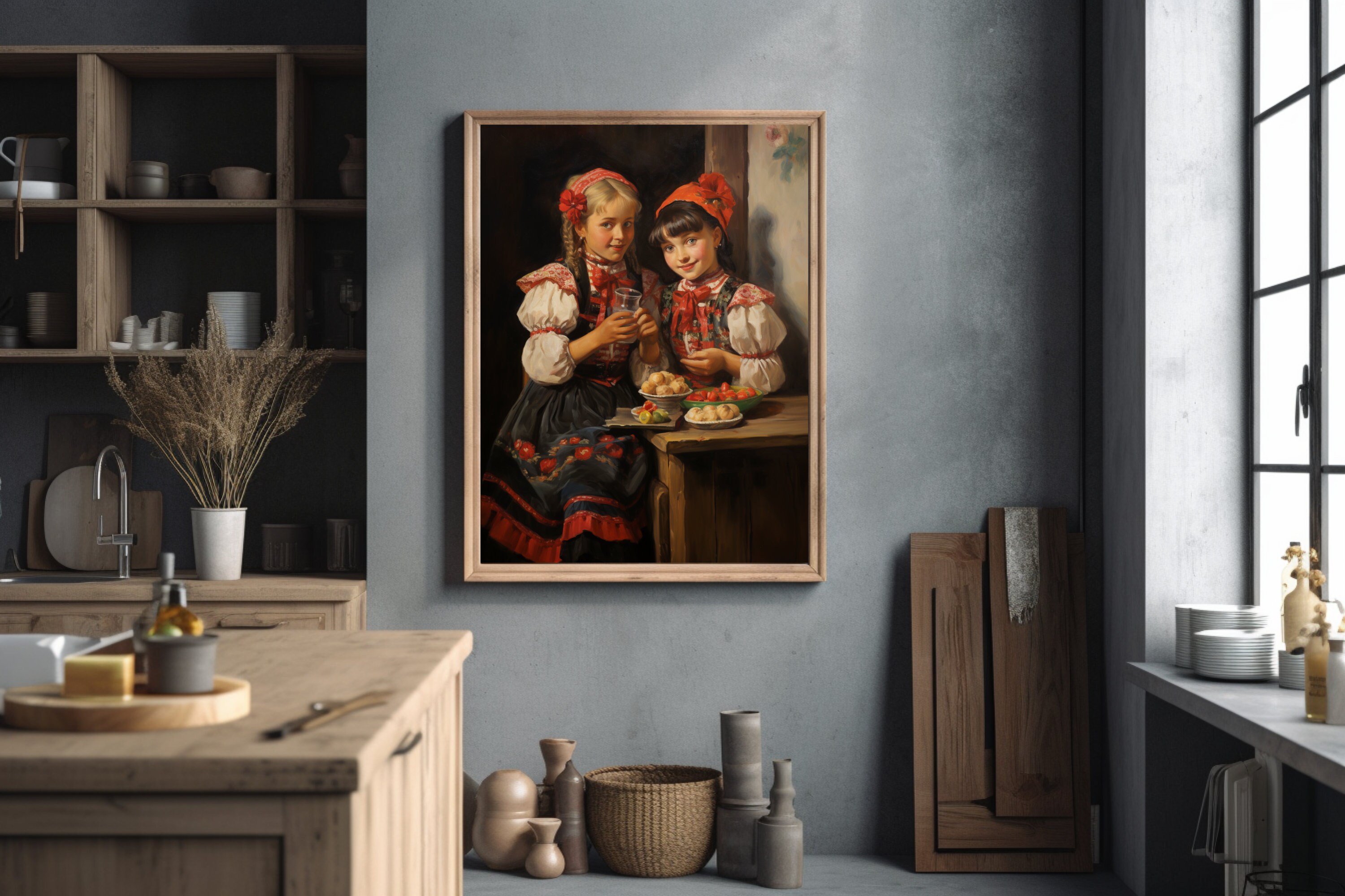 Instant Download Print Folklore Themed Kitchen Decor Cute Food - Etsy