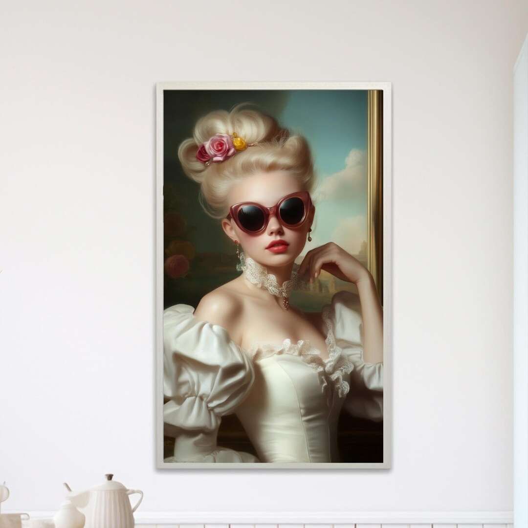 Rococo Lady With Sunglasses Art Print: Whimsical Maximalist Decor - Etsy