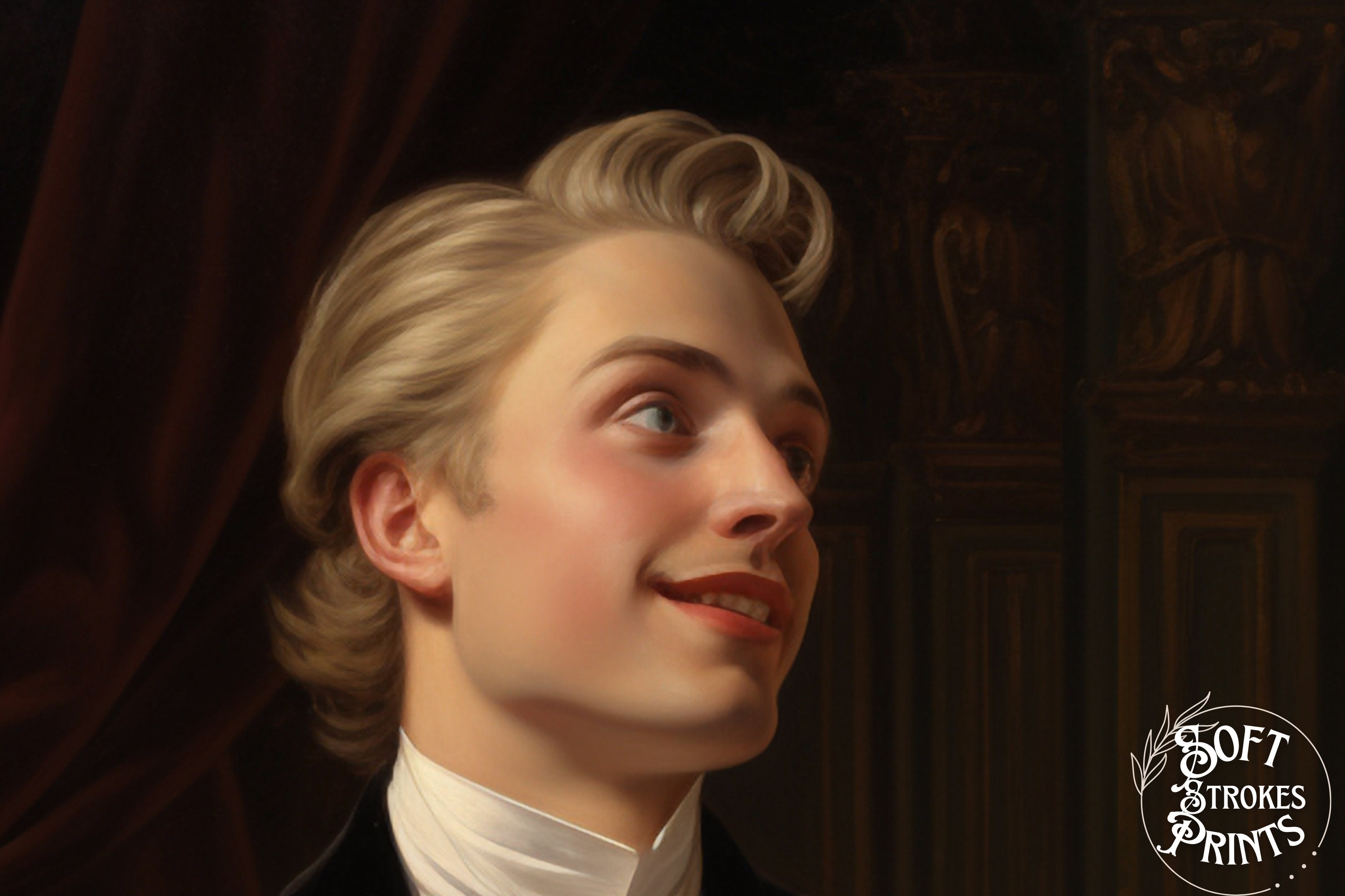 Gentleman With Cupcakes Portrait Cake Heaven Dark Antique Art Baroque ...