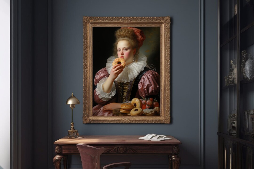 Woman With Donut Portrait | Donut Heaven | Funny Altered Art ...