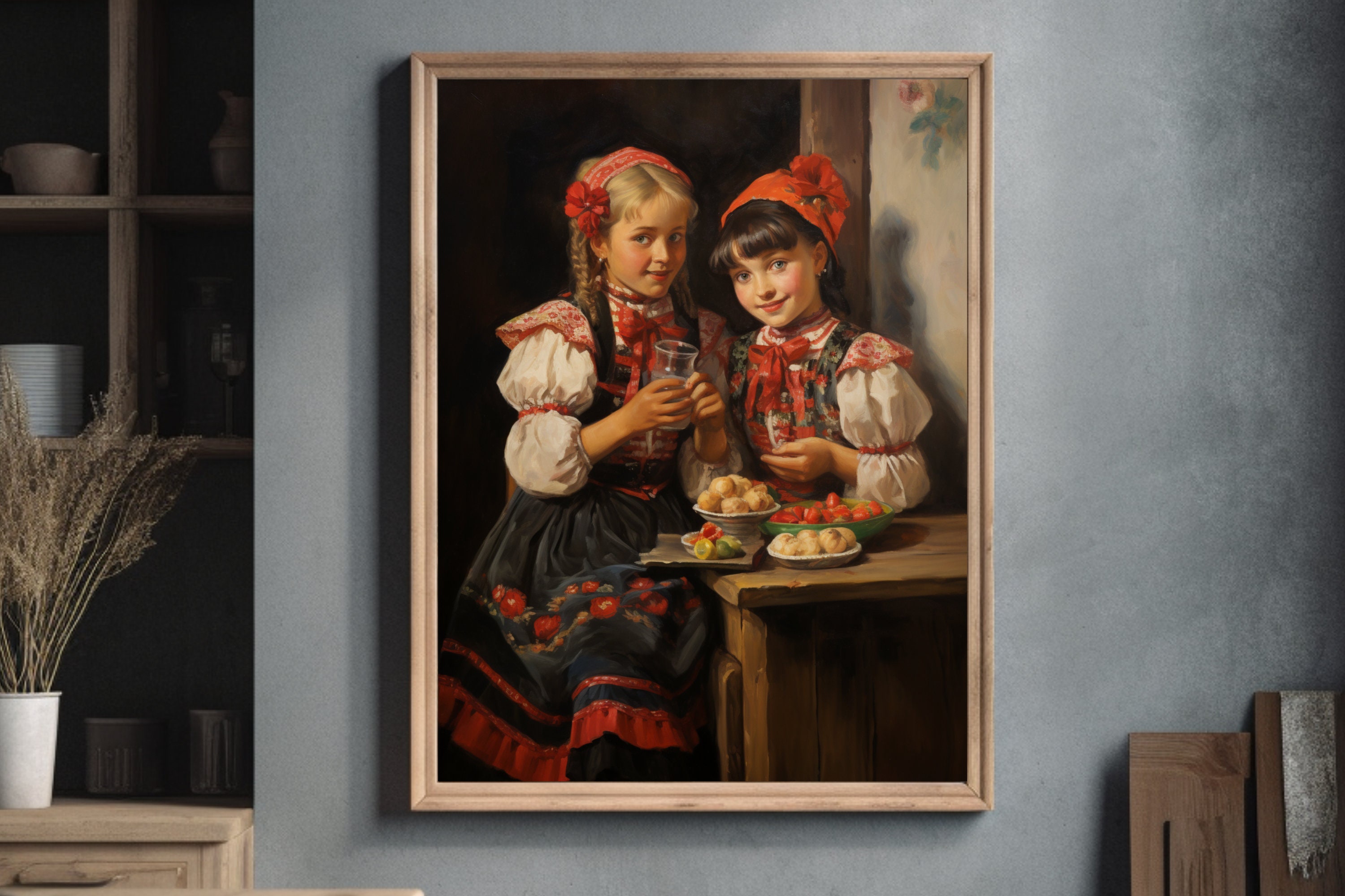 Instant Download Print Folklore Themed Kitchen Decor Cute Food - Etsy