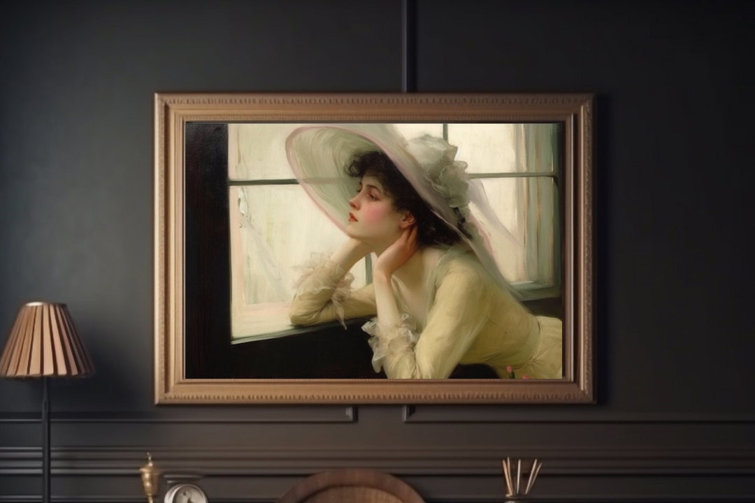 Decadent Young Woman | Woman Portrait | Vintage Wall Art | Lady in a ...