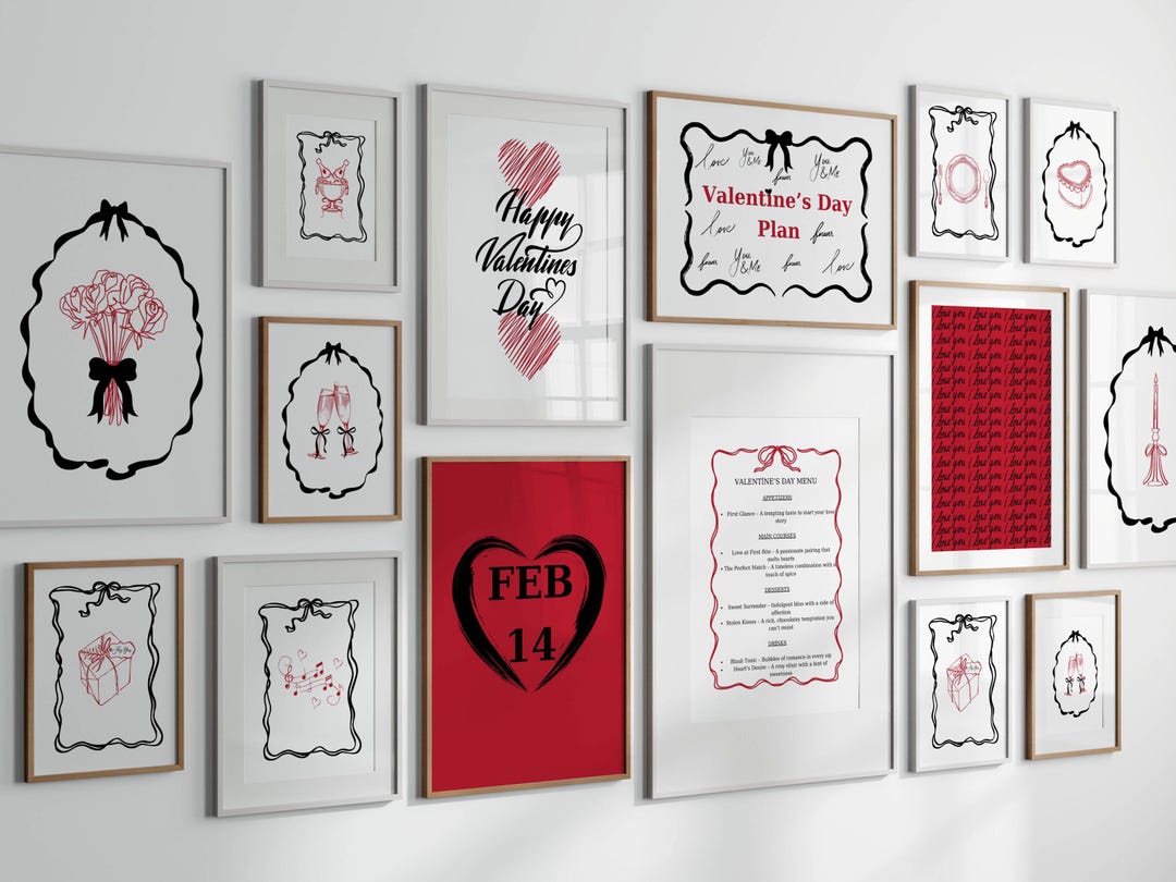 13 Printable Valentine's Day Poster Set | Romantic Wall Arts | Digital ...