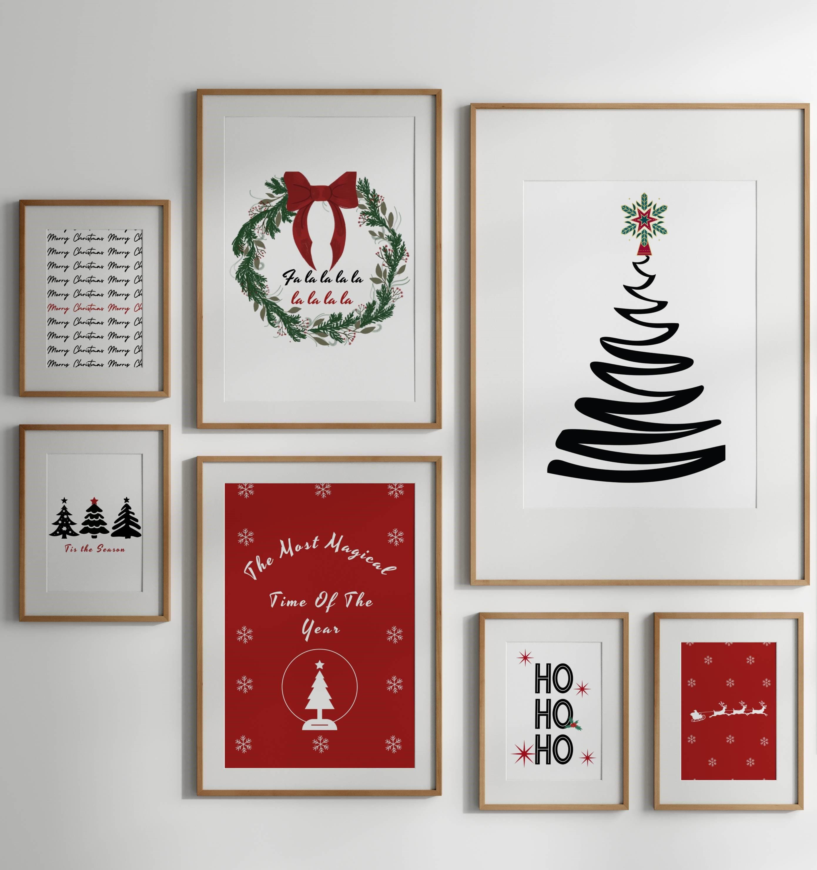 Modern 10 Piece Christmas Poster Set | Minimalist Christmas Gallery ...
