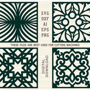 Square Pattern SVG Bundle, Wooden Cnc Partition, Jalli Design, Home ...