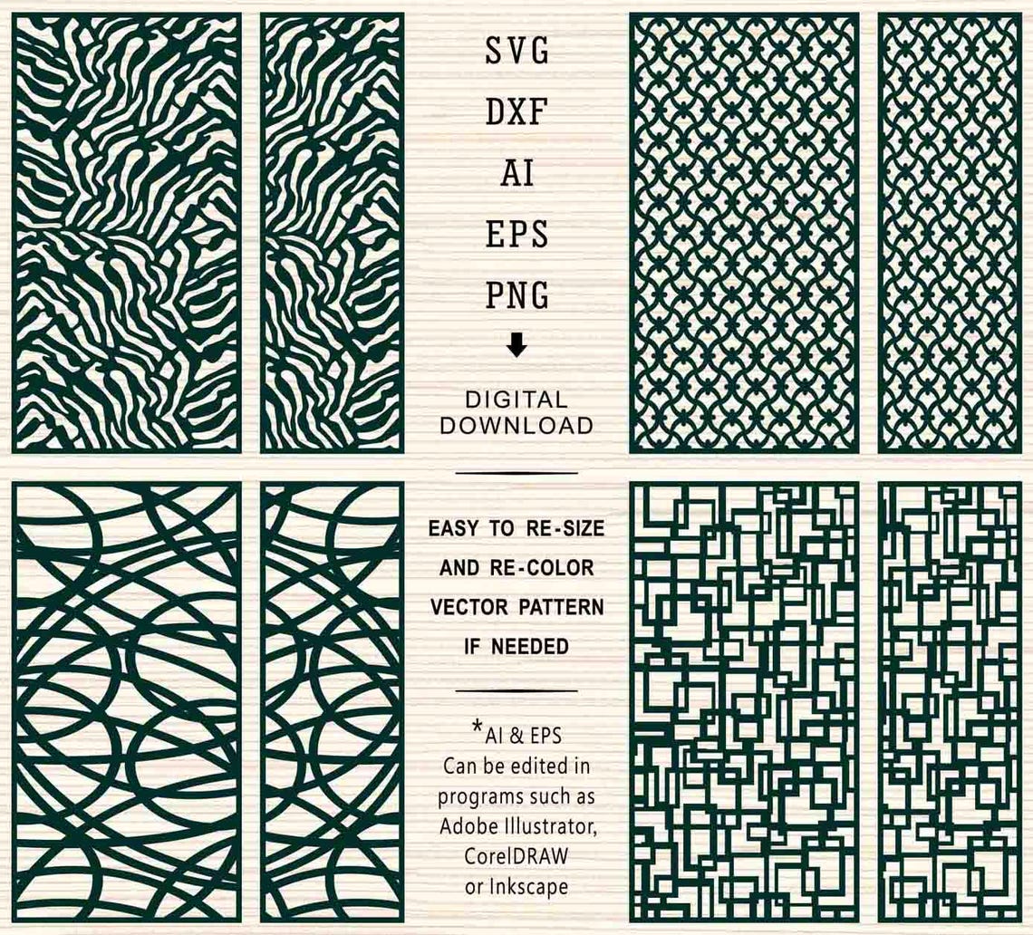 Door Sign Svg, Vector Pattern Bundle, Jali Design Pattern, Wooden Door ...