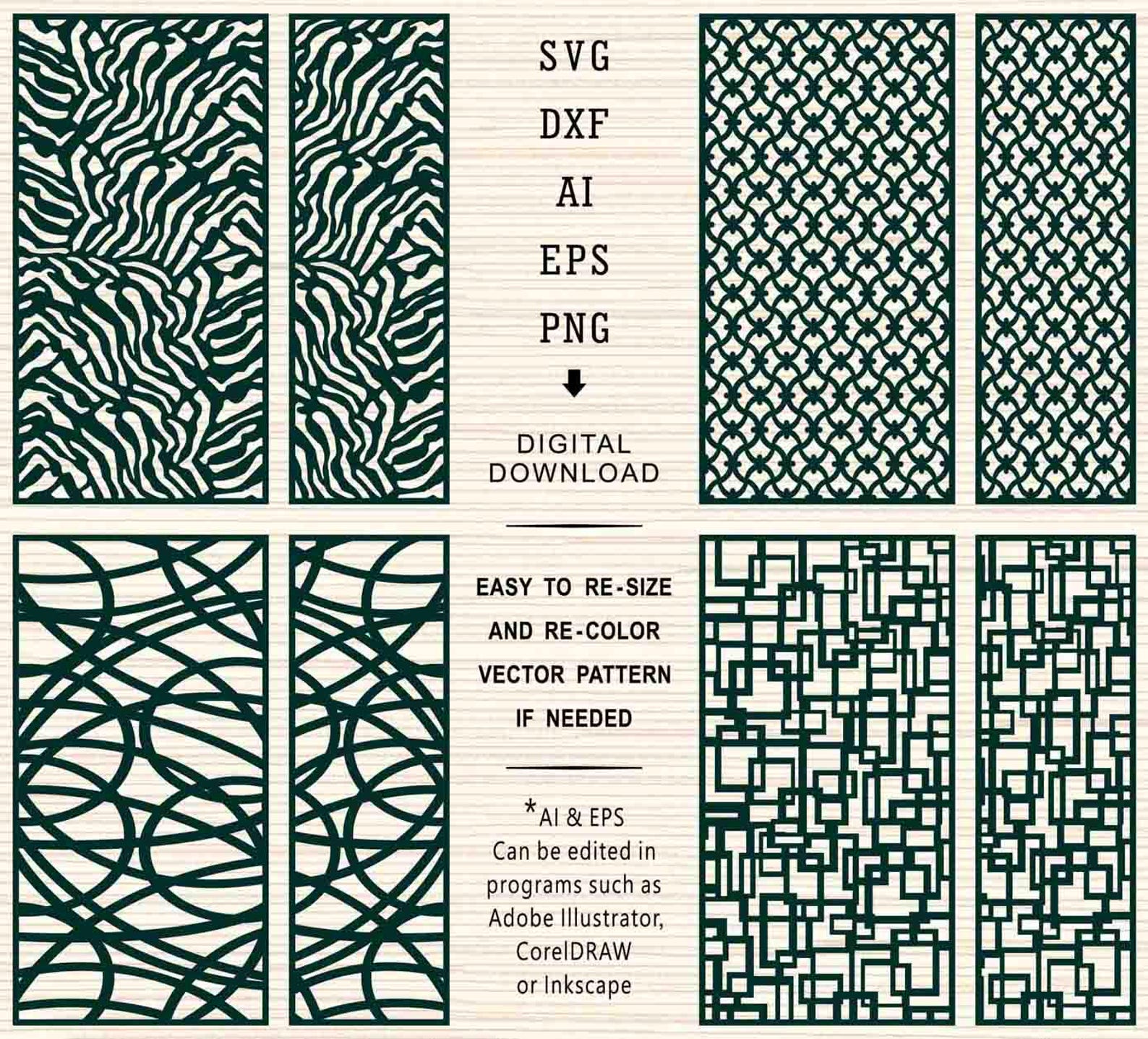 Door Sign Svg, Vector Pattern Bundle, Jali Design Pattern, Wooden Door ...