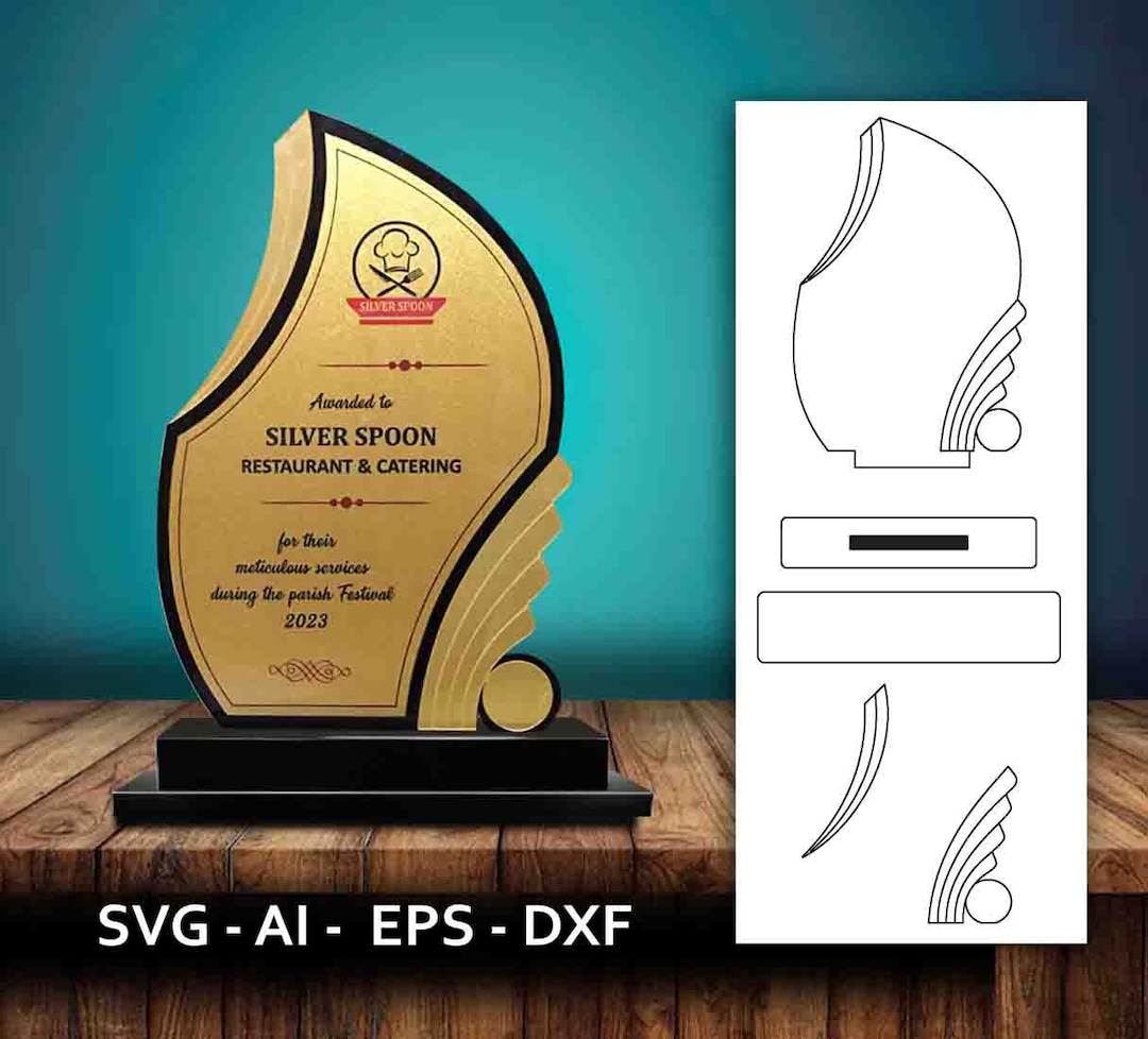 Award Trophy Laser Cut, Award Trophy SVG, Wood Cnc Cut Award, Award ...
