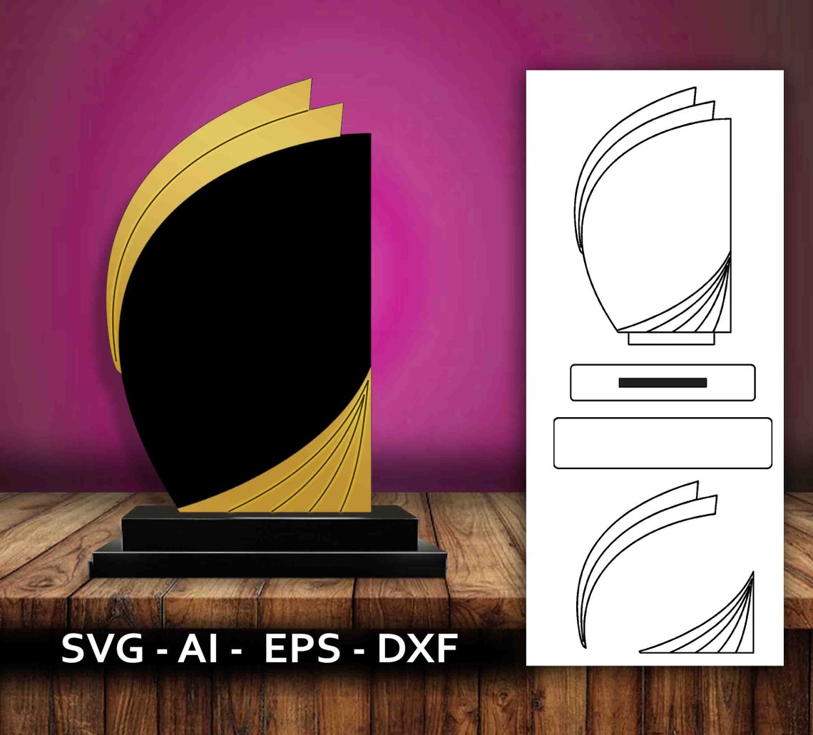 Award Trophy Laser Cut File, CNC Wood Trophy (svg, Ai, Eps, Dxf) - Etsy