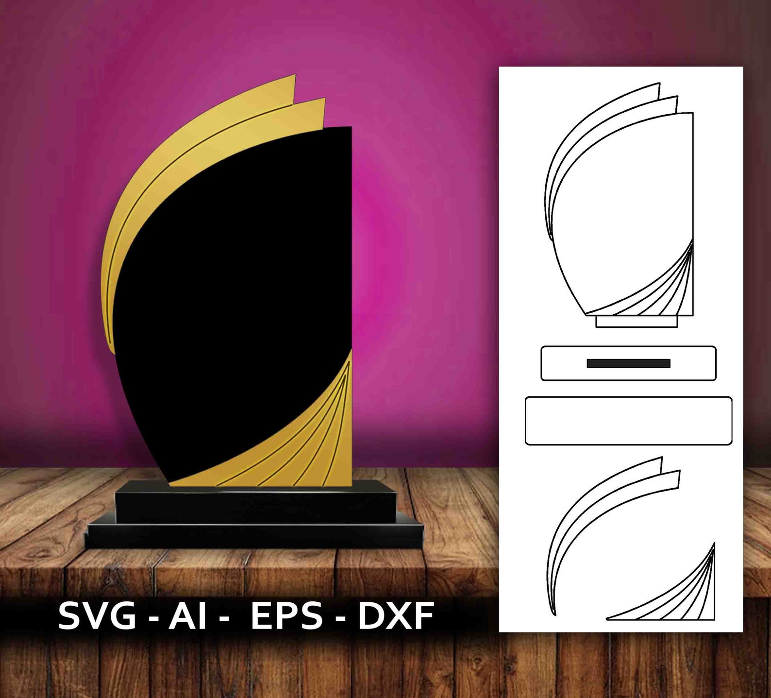Award Trophy Laser Cut, Award Trophy SVG, Wood Cnc Cut Award, Award ...