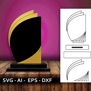 Award Trophy Laser Cut File, CNC Wood Trophy (svg, Ai, Eps, Dxf) - Etsy