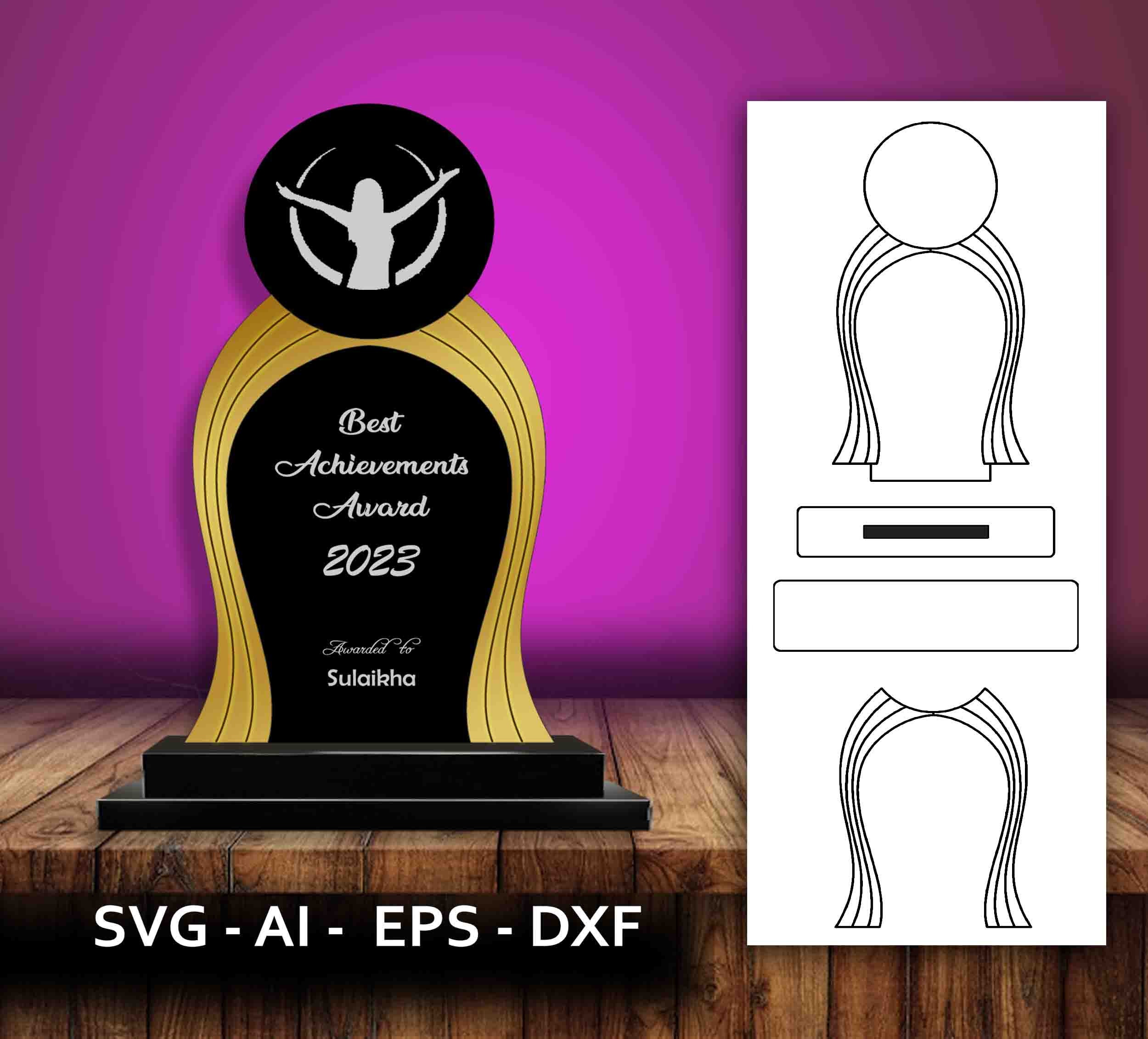 Award Trophy Laser Cut, Award Trophy SVG, Wood Cnc Cut Award, Award ...