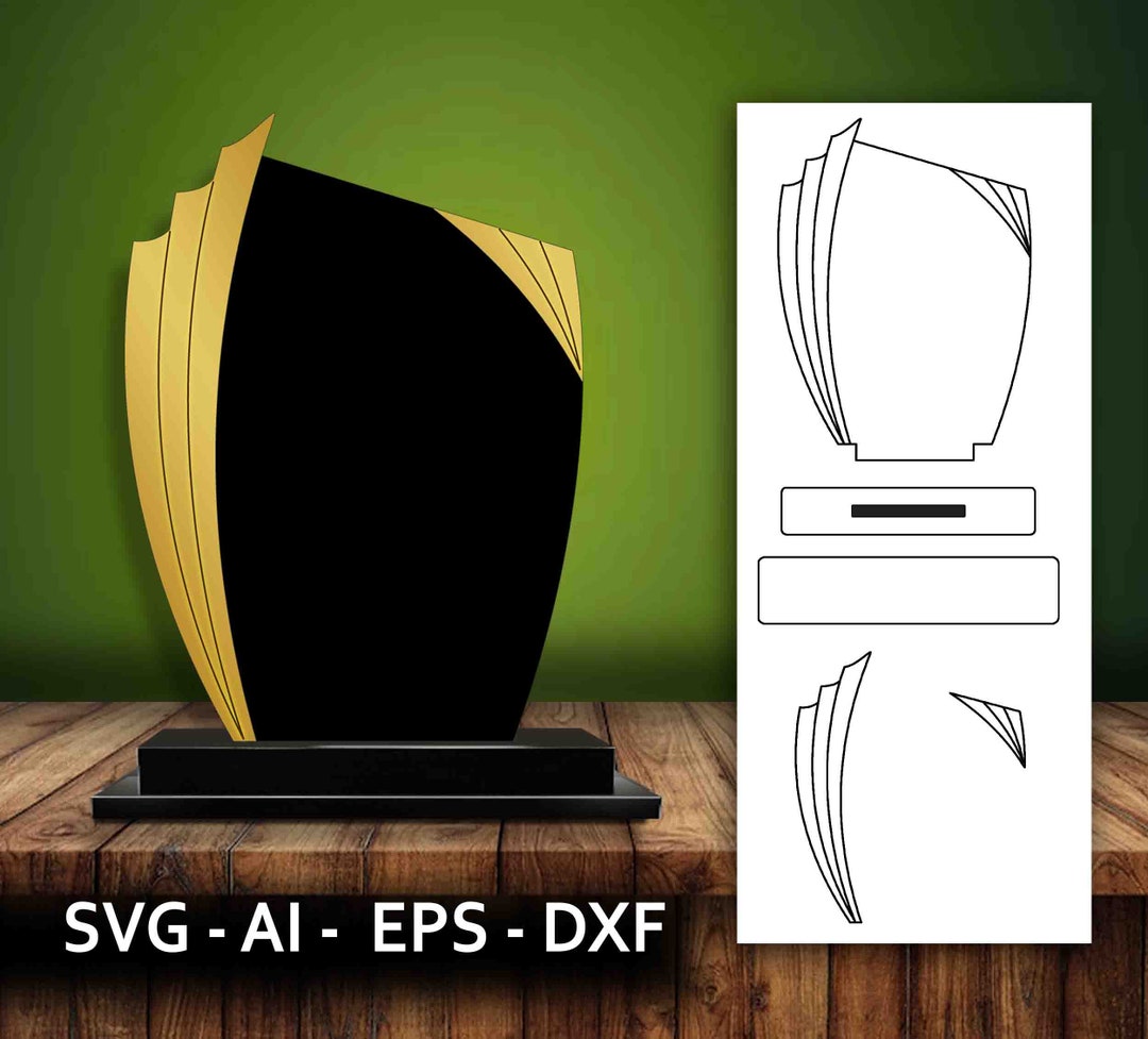 Laser Cut Award Trophy SVG: Wooden Shield Design (digital Download) - Etsy