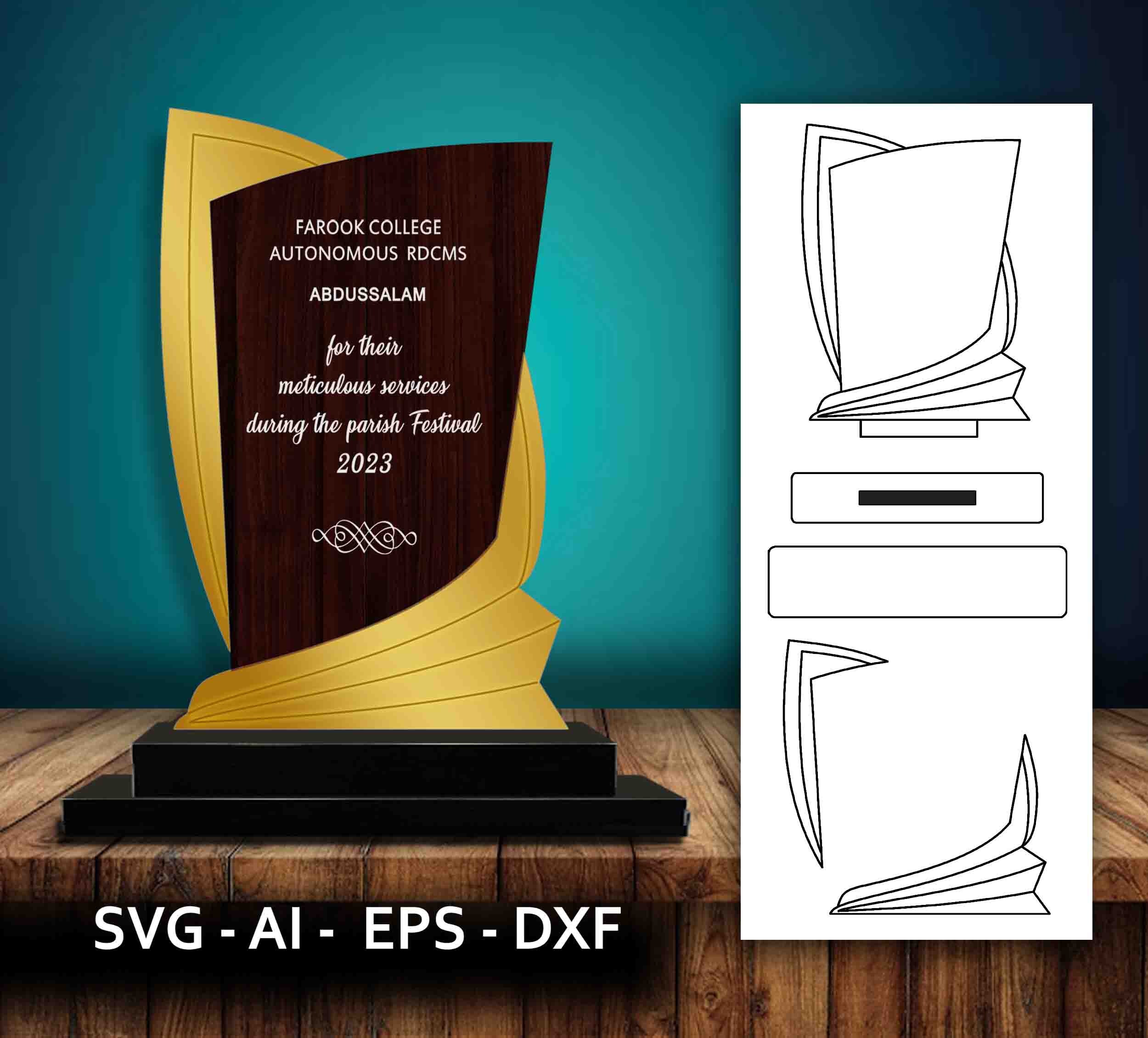 Luxury Award, Trophy Laser Cut, Award Trophy SVG, Wood Laser Cut Award ...