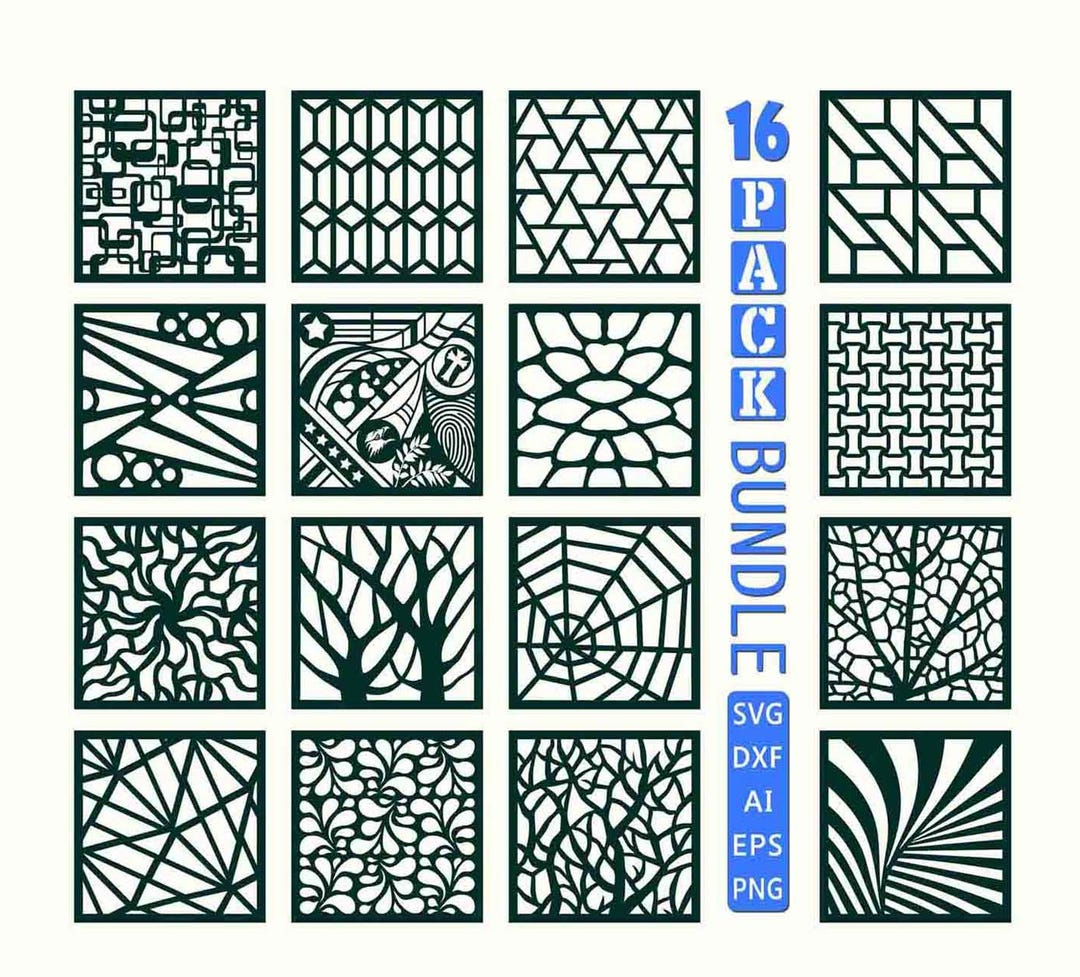 Home Decor Ideas, Square Pattern SVG Bundle, Wooden Cnc Partition ...