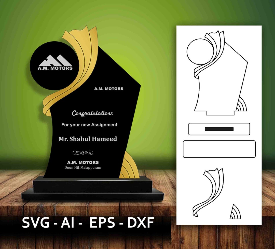 Laser Cut Award Trophy SVG: Acrylic & Wood Template (digital Download ...